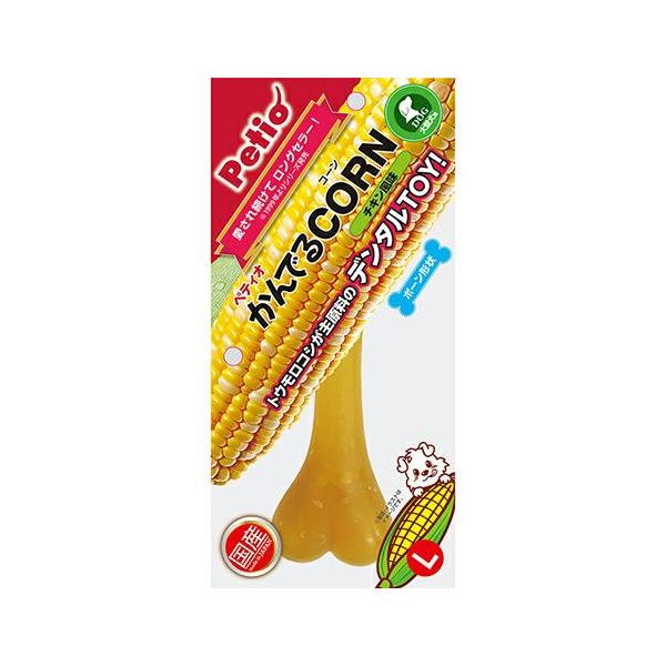 ペティオ かんでるCORN チキン風味 L 大型犬用 持ちやすく、くわえやすい、 トウモロコシを主原料としたユニークな、かむためのおもちゃです。 遊びながら、かむことによって歯と歯ぐきを健康に保ちます。 トウモロコシが主原料のデンタル玩具。...