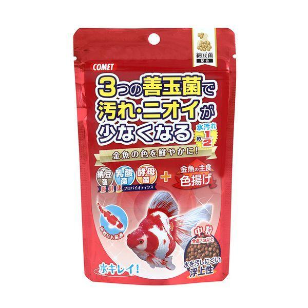イトスイ コメット 金魚の主食 納豆菌 色揚げ 中粒 90g 納豆菌に加え、新たに乳酸菌と酵母菌を配合。 この3つの善玉菌の力で金魚の腸内細菌のバランスを整え、水の汚れや嫌なニオイを減らします。 更に金魚の色を鮮やかにするカロチノイド配合の...