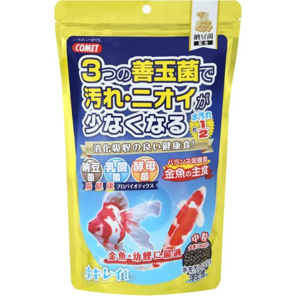 イトスイ コメット 金魚の主食 納豆菌配合 中粒 430g 善玉菌の力でニオイ・汚れを減らします。 納豆菌により消化吸収を助け、排泄物の分解力も向上し、 更に継続的に与えると飼育水の嫌な臭いを軽減します。 健康に育つビタミン配合のバランスフ...