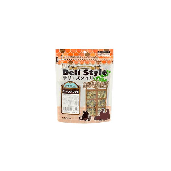 三晃商会 デリ・スタイル ミックスブレンド 120g 食生活に彩りを加える選りすぐりの自然素材をお届けします。 野草を中心に、16種類以上の自然素材をブレンド。 美味しくバラエティのある食事作りをお手伝い。 ---対象--- うさぎ、チンチ...