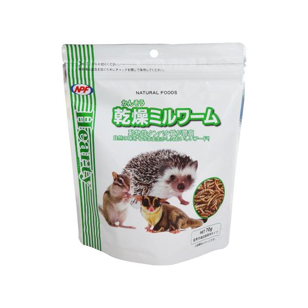 ナチュラルペットフーズ ハーティー 乾燥ミルワーム 70g 新鮮なミルワームをそのまま乾燥させた小動物用フードです。 豊富な動物性たんぱく質をミルワームを手軽に与えられます。 乾燥しているので保存にも便利です。定期的に与えることで健康維持を...