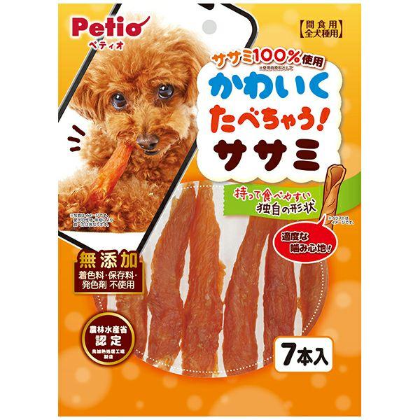 ペティオ かわいくたべちゃう！ ササミ 7本入 低脂肪な鶏ササミを持って食べやすいロール形状に仕上げました！ ササミそのまま100％使用（※使用肉原料として）。 着色料・保存料・発色剤・食塩不使用。 農林水産省認定 鳥加熱処理工場製造。 -...
