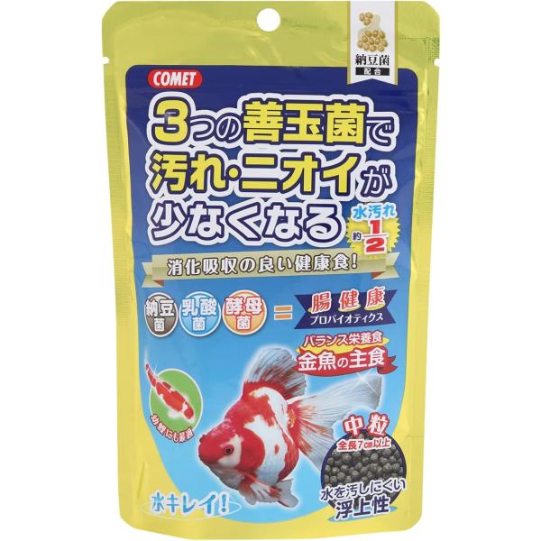 イトスイ コメット 金魚の主食 納豆菌配合 中粒 90g 善玉菌の力でニオイ・汚れを減らします。 納豆菌により消化吸収を助け、排泄物の分解力も向上し、 更に継続的に与えると飼育水の嫌な臭いを軽減します。 健康に育つビタミン配合のバランスフー...