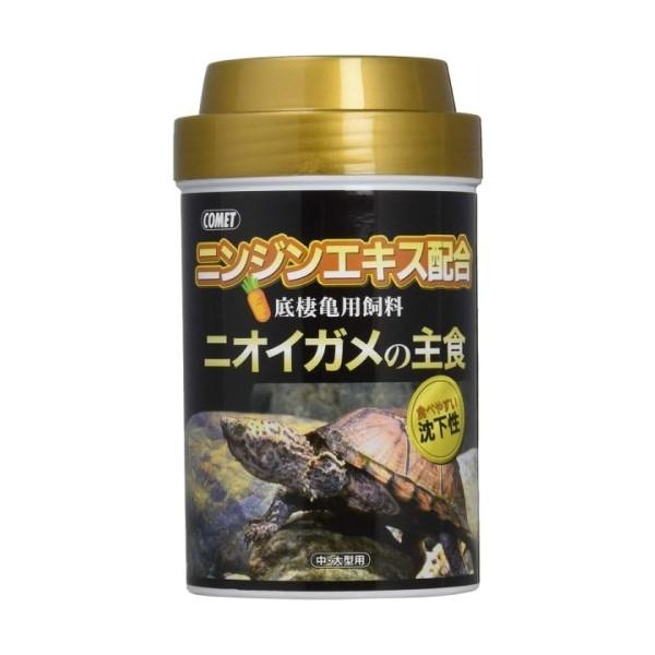 イトスイ コメット ニオイガメの主食 中・大型用 140g 肉食傾向が強く、水底でエサを探す習性のあるニオイガメ・ドロガメにピッタリの高タンパク沈下性フードです。 ビタミンAの吸収に効果的なニンジンエキスを配合です。甲羅が5cm以上のカメに...