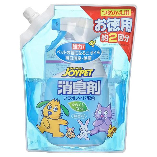 アース・ペット JOYPET 液体消臭剤 つめかえ用 お徳用 650ml 天然の植物性抽出物フラボノイド（緑茶乾留エキス）を使用したペットにやさしい消臭剤の詰め替え用です。 アンモニア臭、アミン臭などのペットが原因で発生する悪臭に強力に作用...
