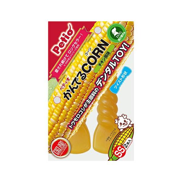 ペティオ かんでるCORN ツイスト チキン風味 SS 持ちやすく、くわえやすい、 トウモロコシを主原料としたユニークな、かむためのおもちゃです。 遊びながら、かむことによって歯と歯ぐきを健康に保ちます。 トウモロコシが主原料のデンタル玩具...