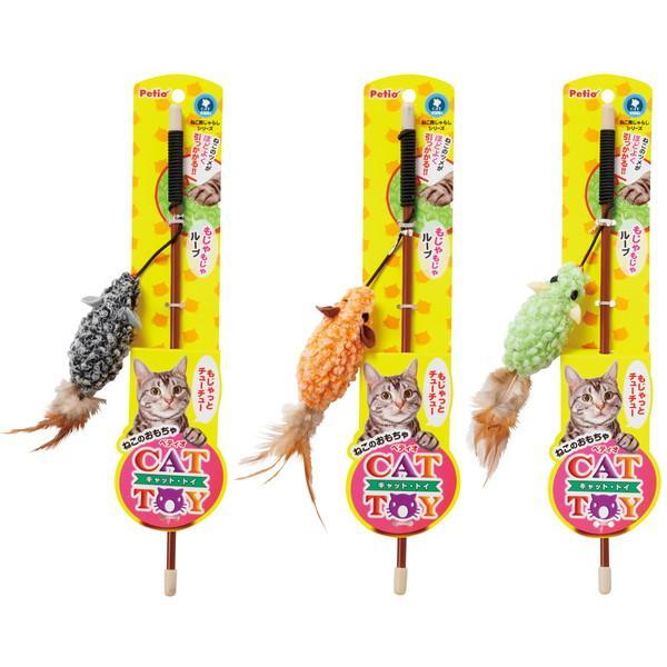 ペティオ CAT TOY 猫用じゃらし もじゃっとチューチュー 1本 ※カラーはおまかせです、お選びいただけません。※1本単位の販売です。 もじゃもじゃループの生地を使ったじゃらし。 ねこのツメがほどよく引っかかる！！ ---対象--- 全...