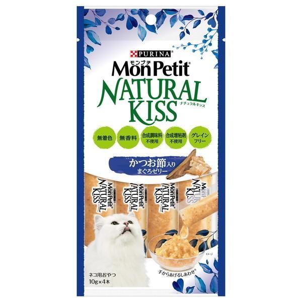 ネスレピュリナ モンプチ ナチュラルキッス かつお節入りまぐろゼリー 10g×4本 合成添加物不使用のナチュラルおやつ、目に見える品質で安心。 香ばしいかつお節とほぐしたまぐろを、まぐろの旨みが詰まった やわらかゼリーに閉じ込めたダブルの食...