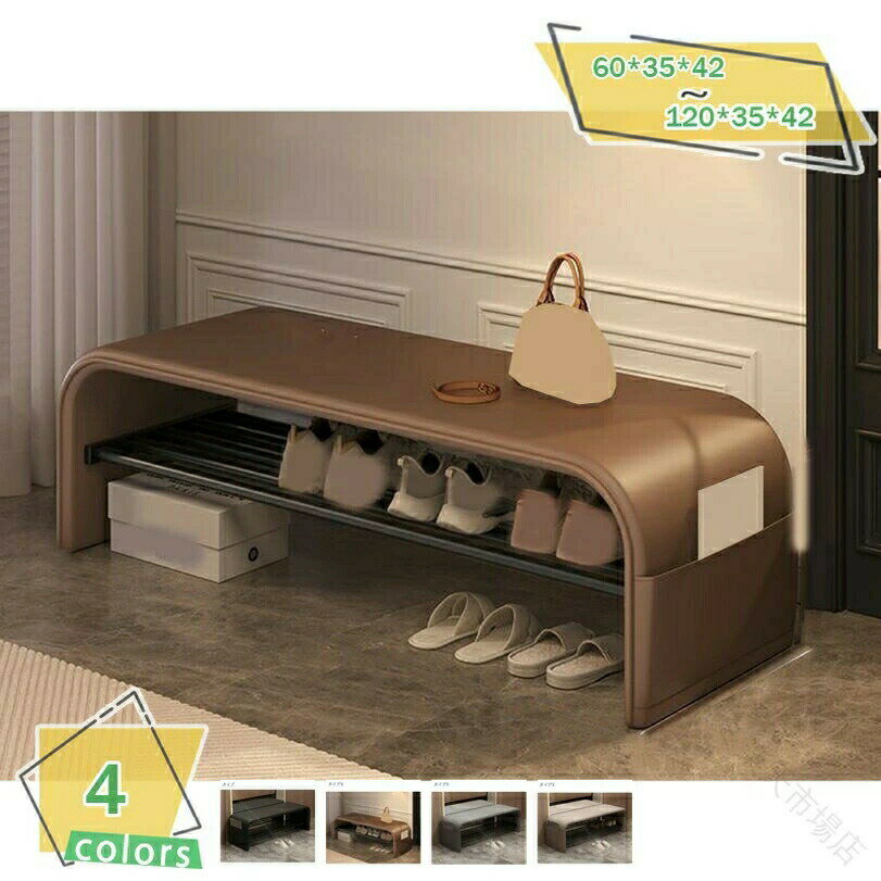 メイン素材：メタル【サイズ（cm）】：幅60×奥行35×高さ42cm，幅80×奥行35×高さ42cm，幅100×奥行35×高さ42cm，幅120×奥行35×高さ42cm；お手入れ簡単: 玄関ベンチ スリム 履き替えベンチ スツールの革の表面...