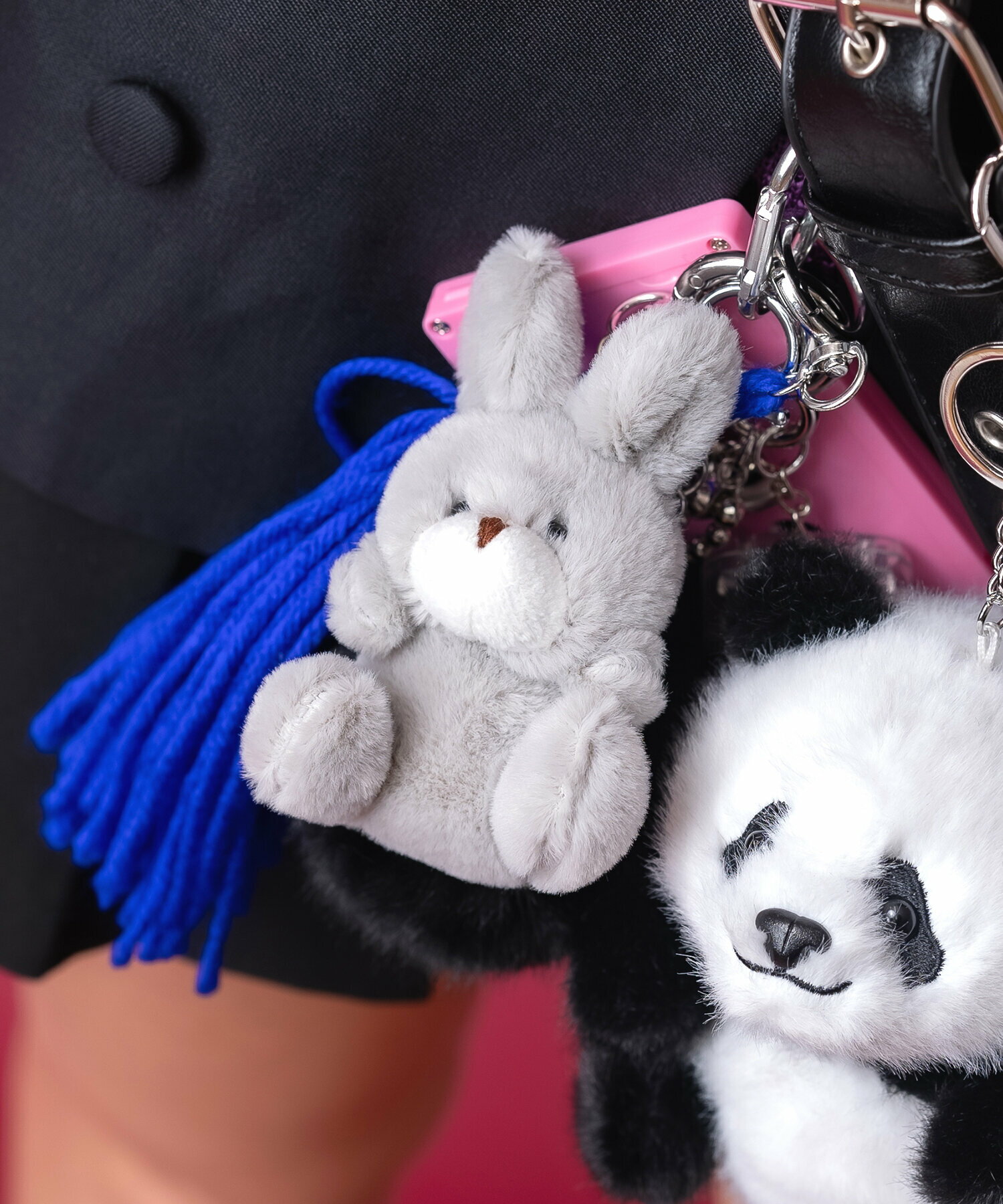 ぬいぐるみキーリング / キーホルダー レディース メンズ ユニセックス アニマル ヌイグルミ チャームお気に入りのバックや小物に付けて、ボトムスのアクセントにカラビナキーリング替わりで付けたり・・定番小物のチャームキーホルダー/キーリング...