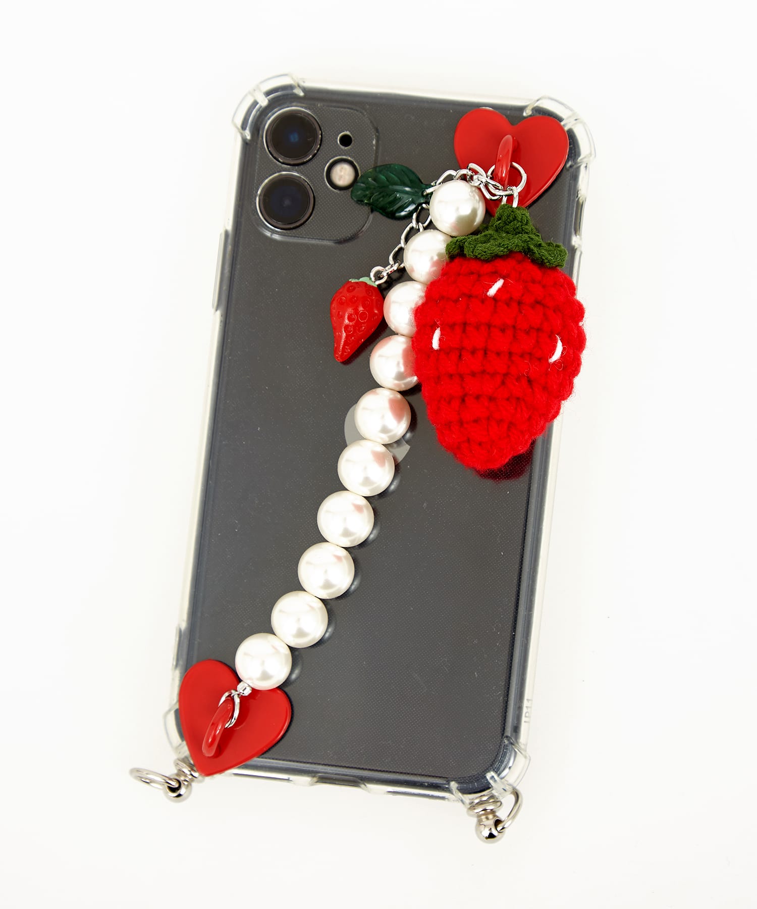 フルーツ＆パールチェーンスマホストラップ / スマホアクセサリー ハンドストラップ チェーングリップ ユニセックス スマートフォン 携帯なくてはならないデイリーユースなアイテムのスマートフォン。毎日使う、みんなが持ってるアイテムだからこそ自...