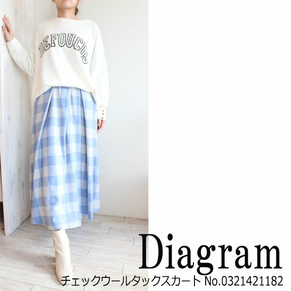 &nbsp;メーカー希望小売価格はメーカー商品タグに基づいて掲載しています チェックウールタックスカート ブランド Diagram(ダイアグラム) カラー&nbsp; 13/ブルー 素材 （表地） ウール 100% （裏地） ポリエステル ...