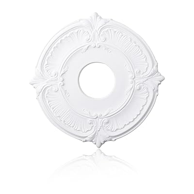 INCREWAY 1パック 照明PU天井メダリオン 天井カバープレート 天井ファンメダリオン ホーム 照明器具用 シーリングライトトリム、外径12インチ x 内径3.5インチブランドINCREWAY色circular type with t...