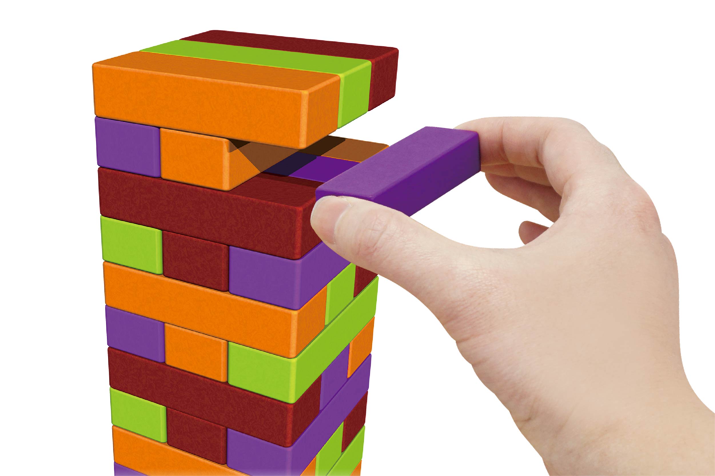 商品名 カラフルブロックタワー 商品説明 見ているだけで、ドキドキするブロックタワー！崩れないようにブロックを抜き差しするバランスゲームや、積み上げ遊び、ドミノや積み木遊びもできる♪大人も子どももみんなで遊べるブロックタワーです。 サイズ（...