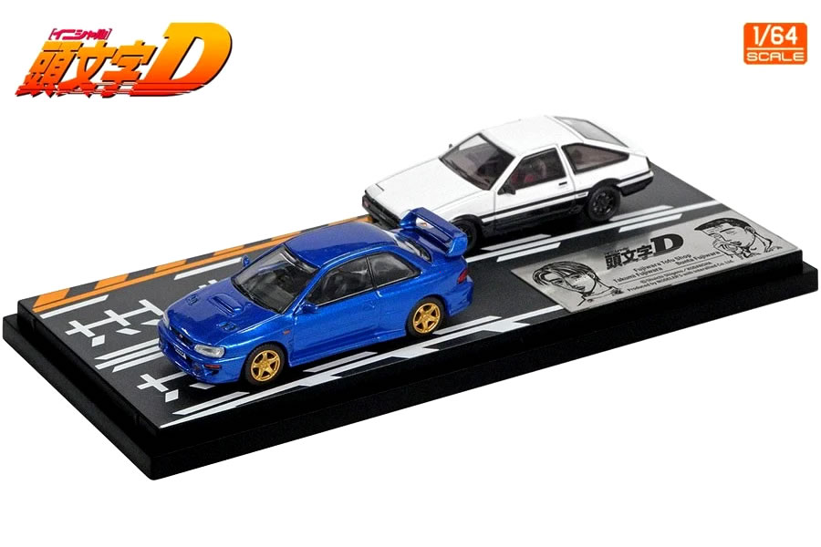 1/64 ダイキャスト1/64 モデラーズ頭文字Dダイキャストモデル第22弾は、藤原拓海トレノ(AE86) & 藤原文太インプレッサ(GC8)の2台セットです。 劇中に登場する車両を1/64スケールで忠実に再現。 パッケージのバックボードに...