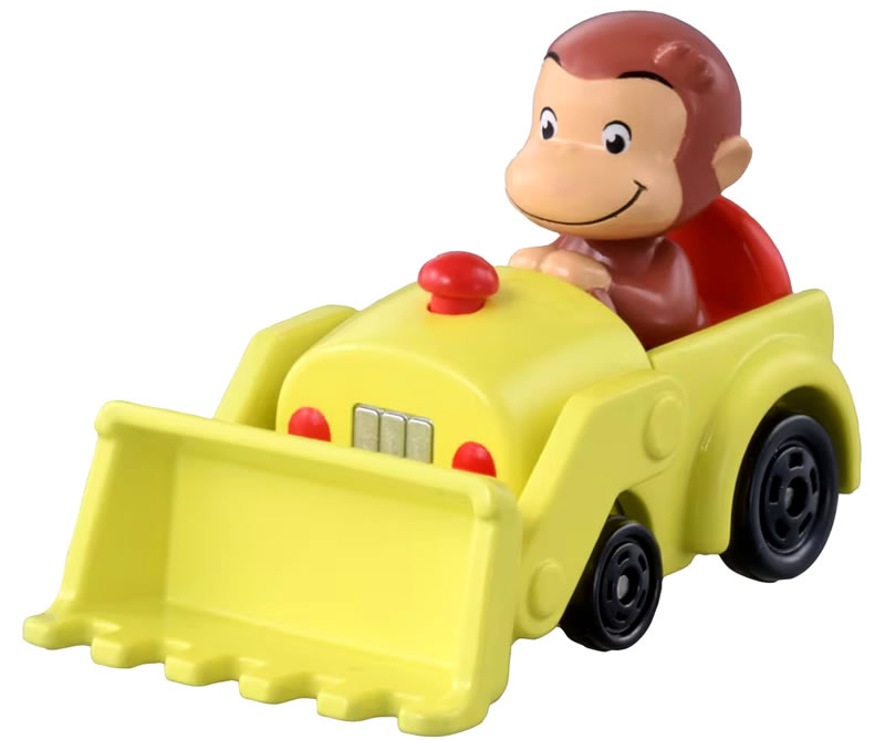 対象年齢 3歳以上　 【材質】 本体：亜鉛合金 タイヤ：PVS シート：PP シャーシ/ホイール：ABS 窓ガラス：PS 他 メーカー：タカラトミードリームトミカに「おさるのジョージ」が登場！おもちゃのホイールローダーに乗ったジョージです。...