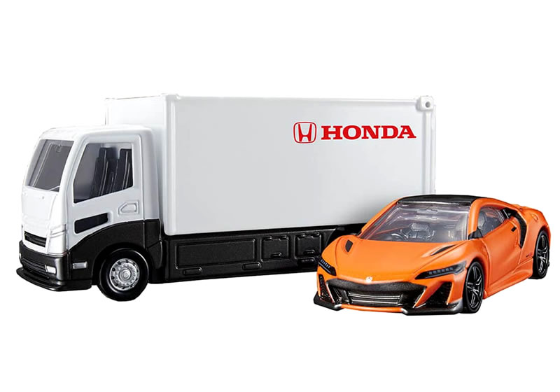 対象年齢 6歳以上　トミカプレミアムを積載できる「tomica トランスポーター」が登場！ オリジナルトランスポーターにトミカプレミアムが積載可能！ オリジナルカラーのトミカプレミアム「ホンダ NSX Type S」1台付き！