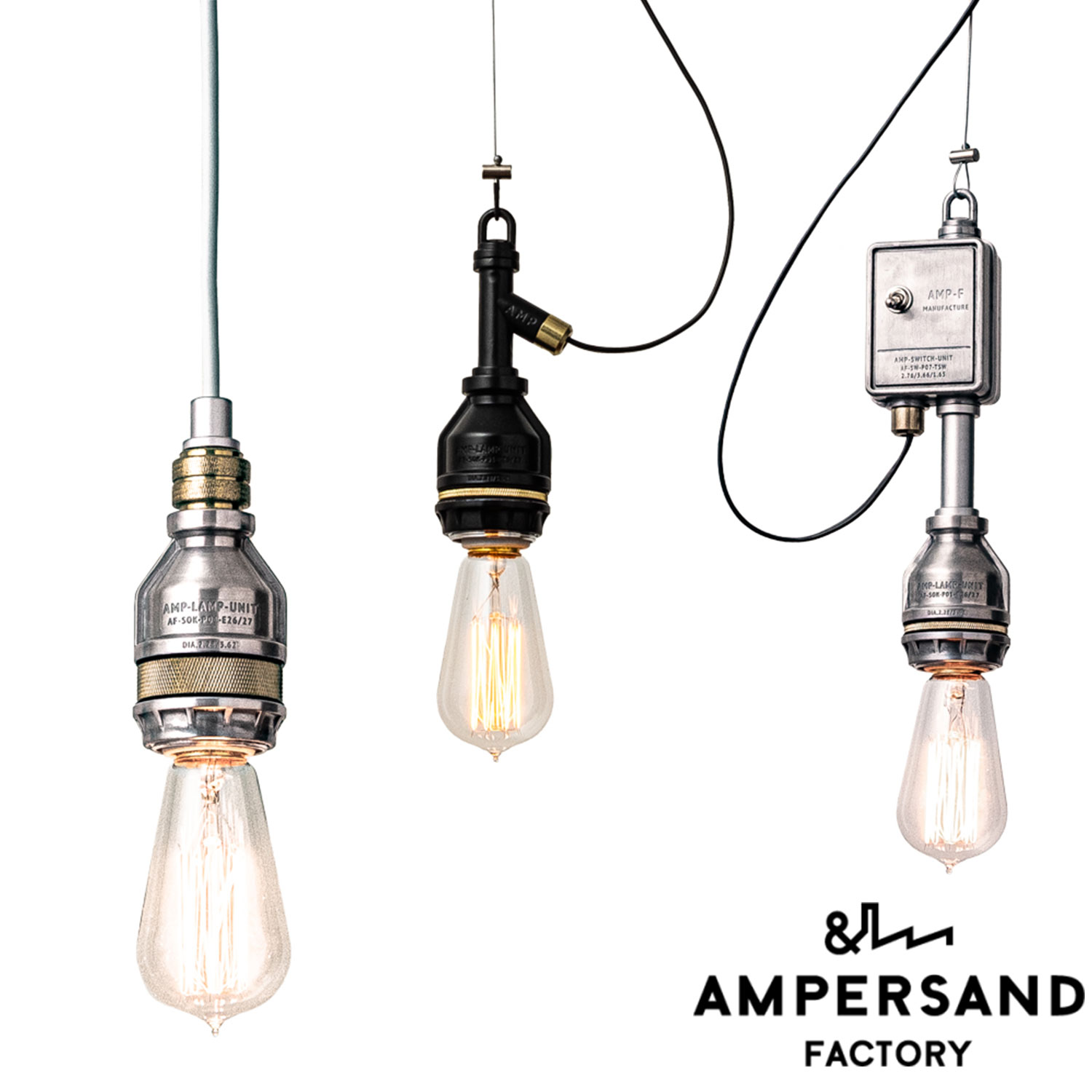 ※ 商品によってはラッピングできない場合があります。 Ampersand Factory アンパサンドファクトリー AMP ソケットランプ スタンダード ワイヤー スイッチ SOCKET STD WIRE SWITCH UNIT アルミニウ...