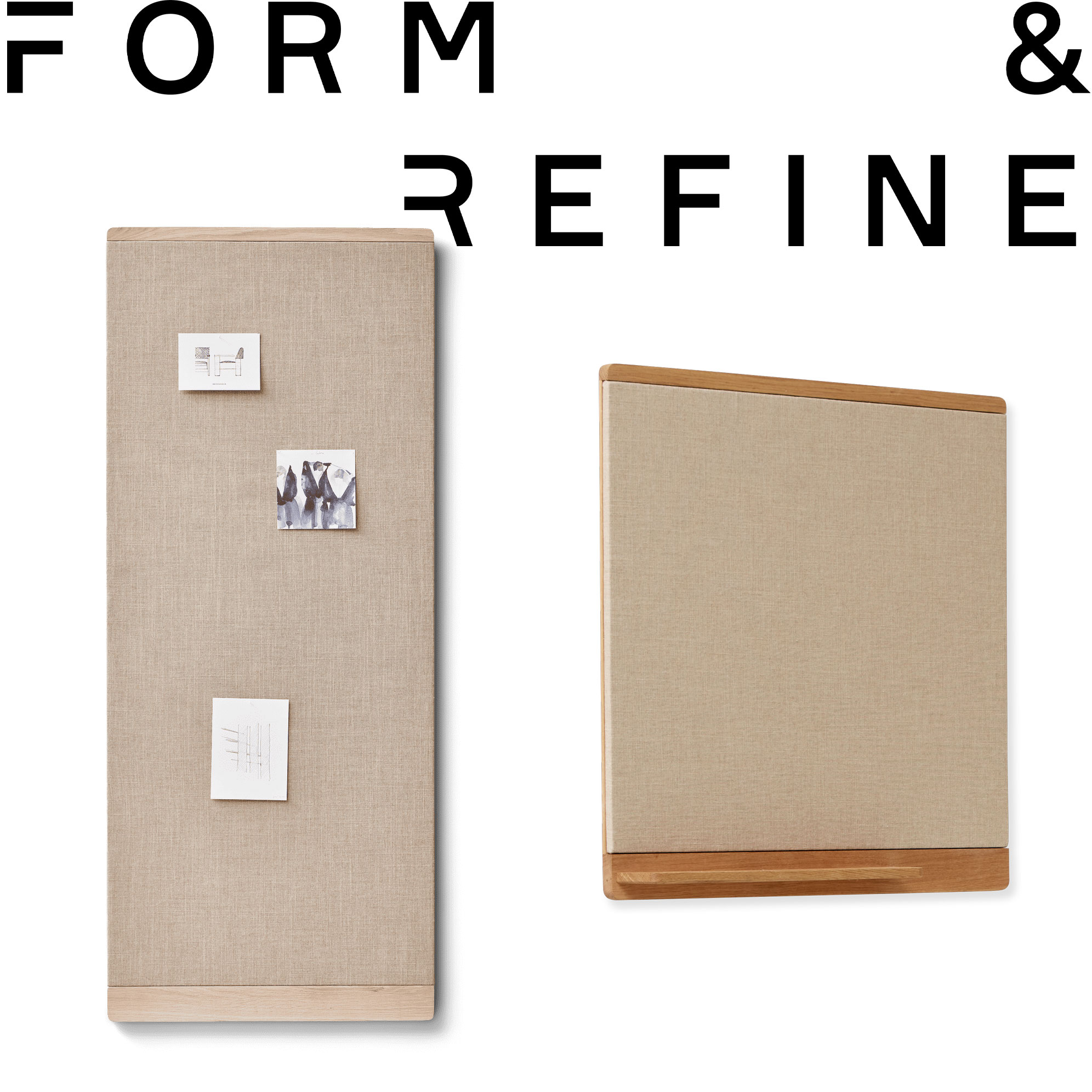 ※ 商品によってはラッピングできない場合があります。 Form & Refine フォーム＆リファイン Rim Pinboard リム ピンボード 掲示板 メモボード ウォールボード 壁掛け 棚付き オーク 無垢材 キャンバス ファブリック...