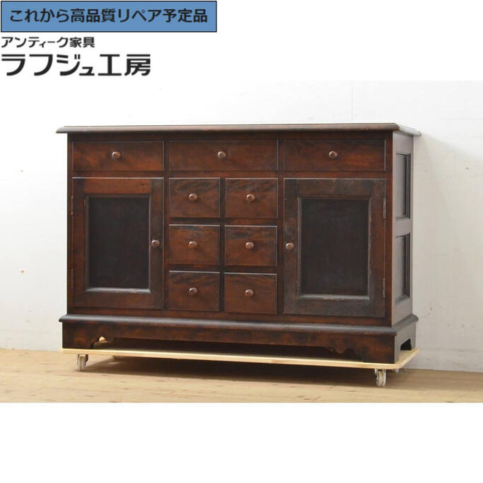 商品詳細 サイズ 高さ：775mm 幅：1210mm 奥行：455mm ※多少の誤差はありますので予めご了承ください。 時代 現代 素材 木製 説明 ※ご注意ください！※ こちらの商品は、仕入れたままの状態(＝リペア前の状態)です。 そのた...