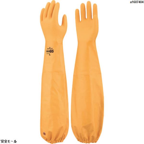 【商品名】■ショーワ 腕カバー付手袋 No774ニトローブTYPE-R65 イエロー Lサイズ【特徴】●指先から肩口まで継ぎ目のない一体型ニトリル製ロング手袋です。●継ぎ目がないため、手袋と腕カバーの接合部から破れる心配がなく丈夫です。●指...