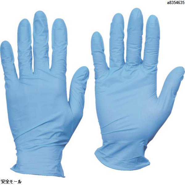 【商品名】■TRUSCO 使い捨てニトリル手袋TGエアー 0.06 粉無青L 100枚【特徴】●ニトリルゴムを材料にしているので、耐薬品性、耐油性に優れています。●極薄で指先までぴったりフィットするため、素手のような使い心地です。●精密作業...