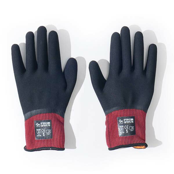 防寒アクリル起毛二重原手天然ゴムカバーリングコート手袋は、 樹脂二重コート。 天然ゴム樹脂2重コートのショート丈タイプです。 ■材　質／原手：ポリエステル・アクリル 　　　　　樹脂；天然ゴム ■カラー／レッド ■サイズ／M、L、LL ■重　...