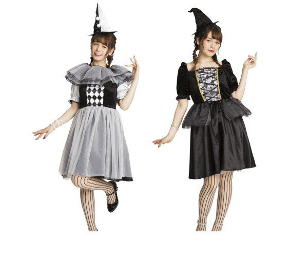 ■説明■ 【レディ】 ウィッチとピエロ【リバーシブル】【ピエロ】 【ウィッチ】【ガール】【帽子】【ハット】 【仮装】【衣装】【コスプレ】【コスチューム】 【ハロウィン】【パーティ】 【イベント】【かわいい】 1着で2種類のコスプレが楽しめる...