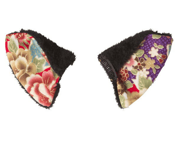 ■説明■ 【グッズ】【花鳥風月】 和柄猫耳ピン【黒】【ヘアピン】【日本】 【江戸】【ネコ】【猫耳】【髪飾り】【文化祭】 【忘年会】【新年会】【仮装】【衣装】【コスプレ】 【コスチューム】【集団コスプレ】 【集団仮装】【ハロウィン】【パーティ...