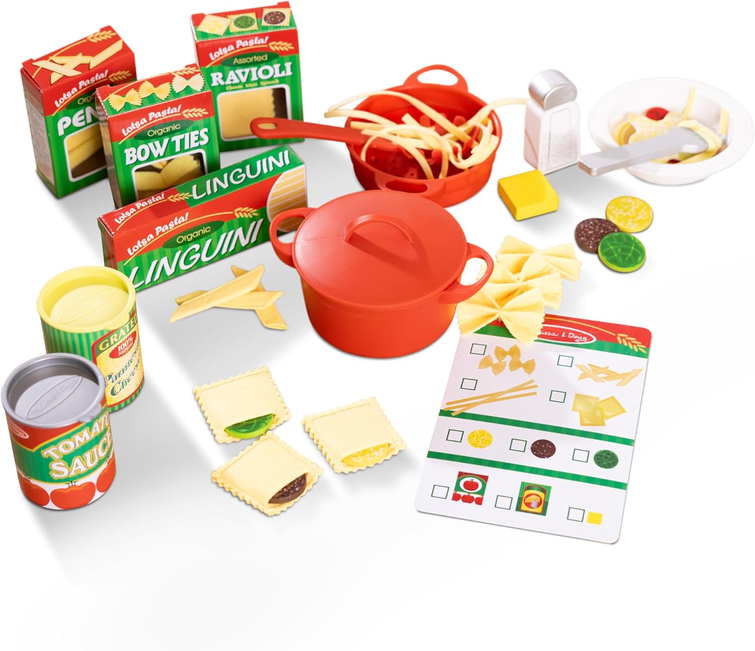 パスタの準備から調理、盛り付けまでを一通り体験できる、ごっこ遊び用のパスタセットです。麺の種類や具材を選び、工程ごとに手を動かしながら、料理の流れを楽しめます。 ■ 世界観・コンセプト Melissa & Dougによる、スクリーンを使わな...