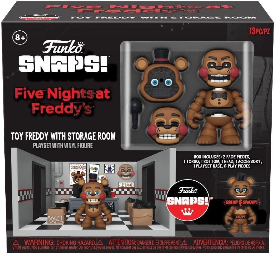 人気ホラーゲーム「Five Nights at Freddy's（FNAF）」の世界観を再現できる、Funko Snaps! フレディ 収納室プレイセットです。スナップ式で組み替え可能なフィギュアと、カスタマイズできるプレイセットパーツが付...