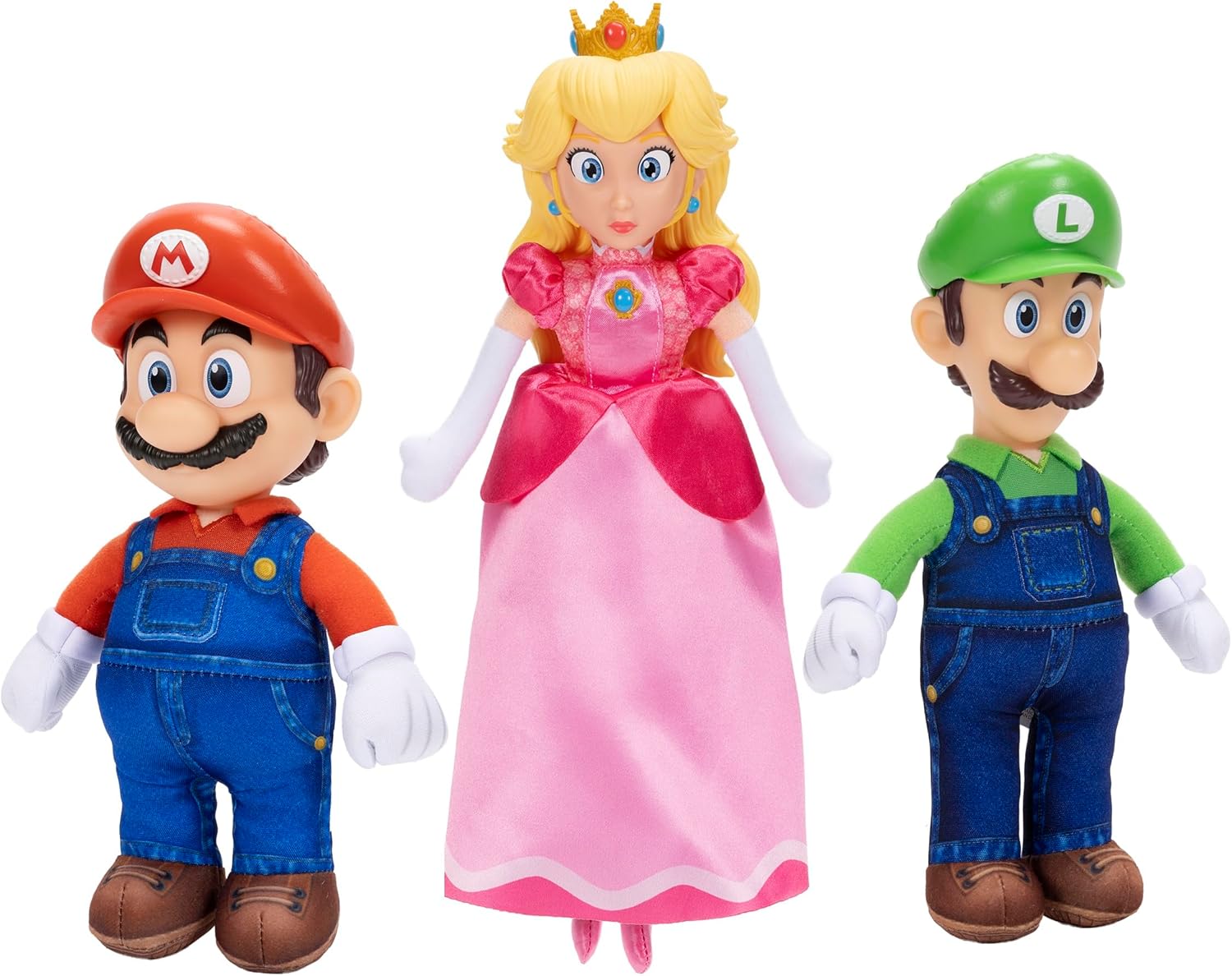 映画『スーパーマリオ』の世界観をそのまま楽しめる、9インチサイズのぬいぐるみ3体セットです。マリオ、ルイージ、ピーチ姫の人気キャラクターを、プレミアムディテールのロトヘッド仕様で再現。やわらかなぬいぐるみボディと、精巧な造形のヘッドが組み合...