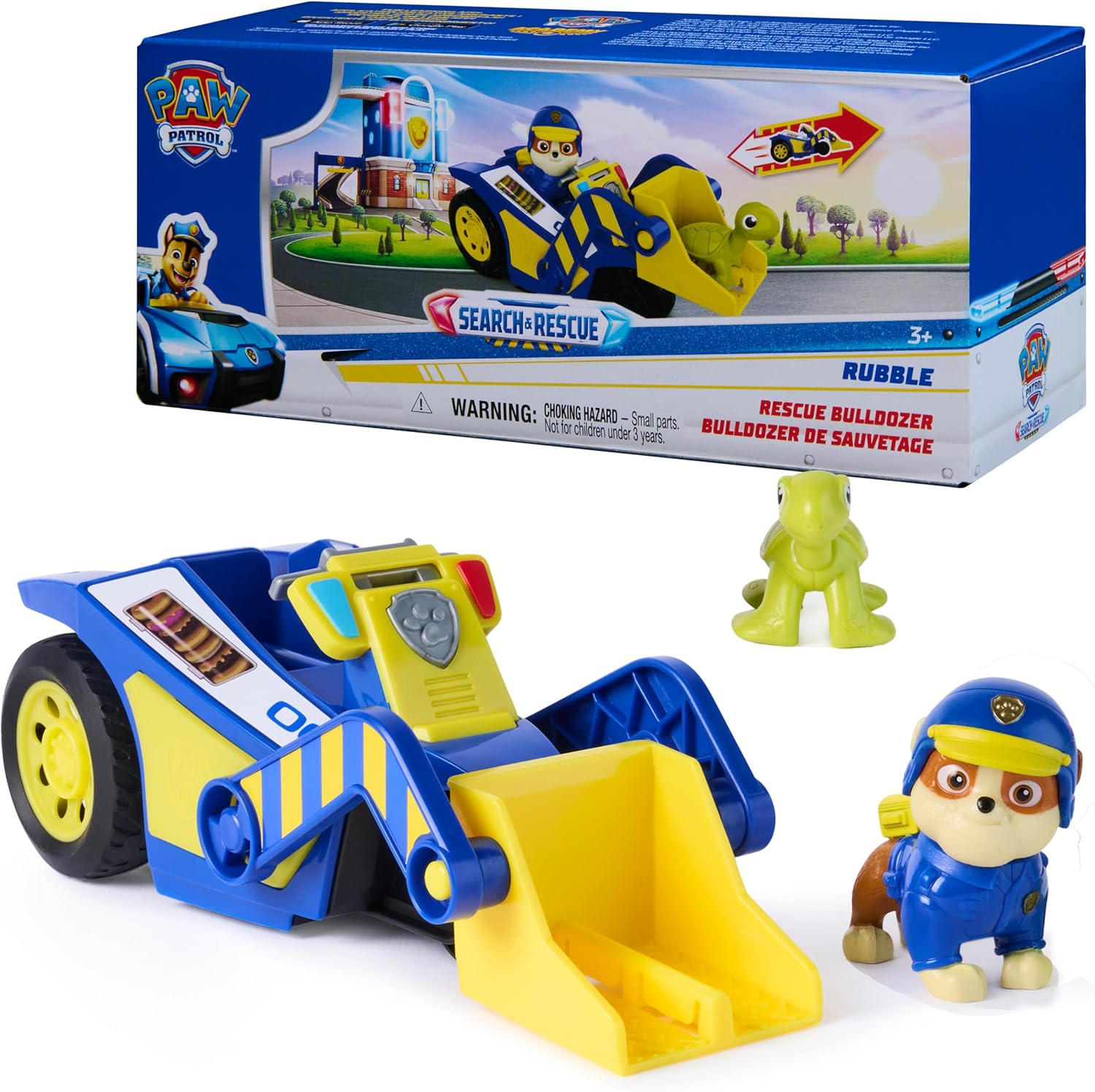 パウ・パトロール サーチ＆レスキュー ラブル レスキュー・ブルドーザー PAW Patrol の人気キャラクター「ラブル」が活躍する、サーチ＆レスキューシリーズのプルバック式ブルドーザービークル。ラブルとタートルのフィギュア付きで、救助ミッ...