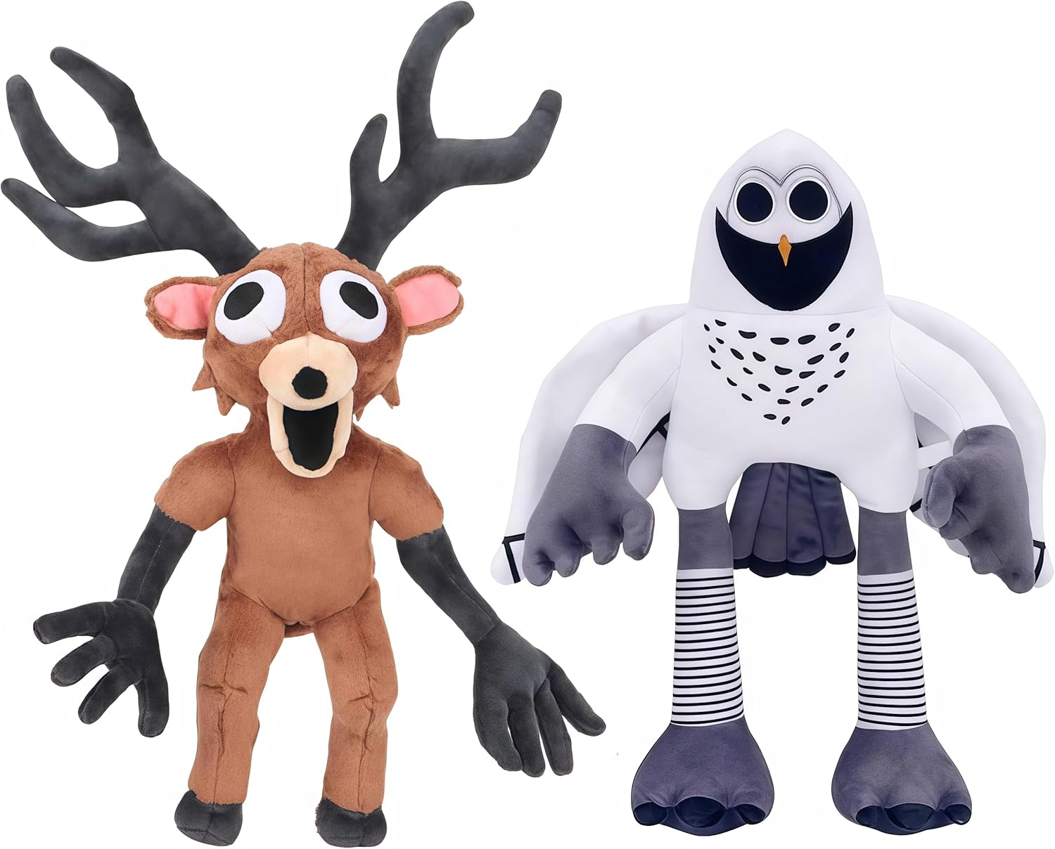 99ナイツ・イン・ザ・フォレスト 鹿＆フクロウ モンスターぬいぐるみ 2個セット 15インチ｜コレクター向けぬいぐるみ｜ゲームファン・ギフト用 99 Nights in The Forest の世界観からインスピレーションを得た、鹿とフクロ...