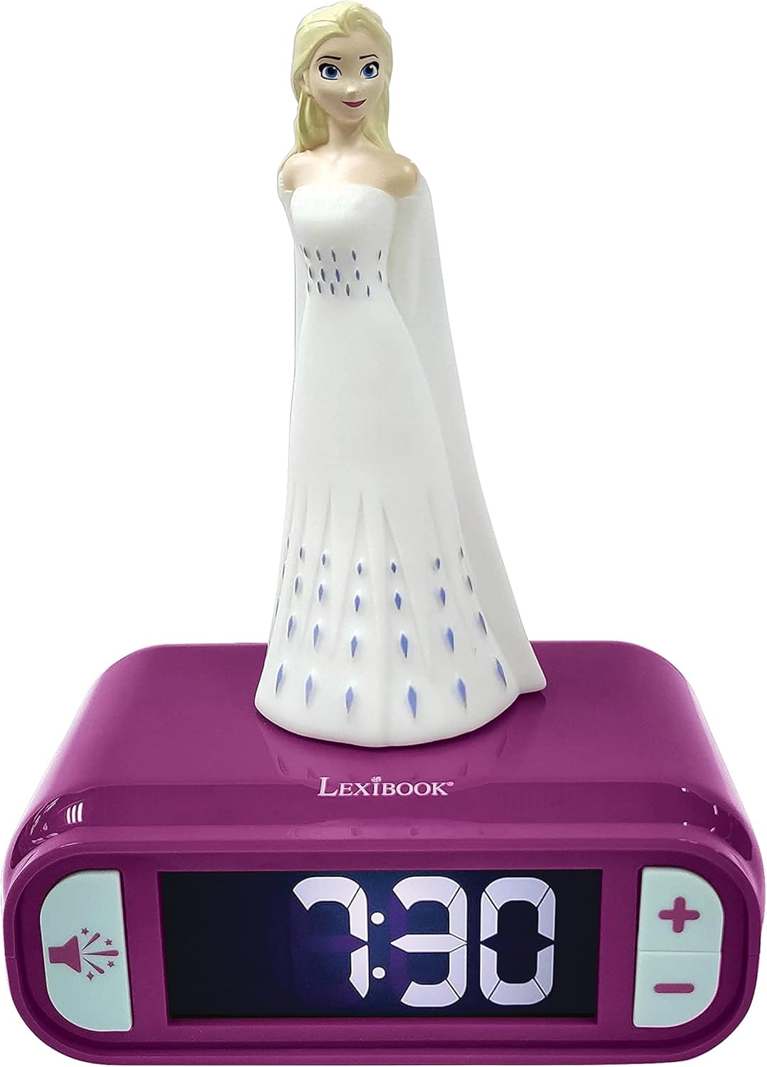 お部屋に「アナと雪の女王2」の世界観を取り入れられる、エルサデザインのナイトライト付きデジタル目覚まし時計です。押すとエルサが数分間光り、就寝前や夜間のやさしい明かりとして使えます。LCDバックライト画面は眠りを妨げにくい表示で、アラームに...
