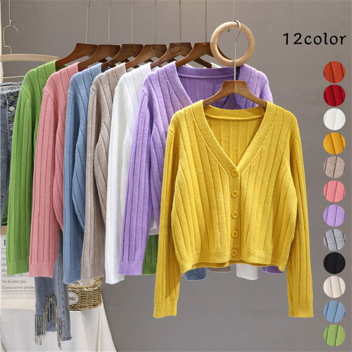 ニット セーター Vネックニット ニットカーディガン きれいめ レディース ボタン ニット tops レディース アウター ボア vネック 秋物 秋カラー 秋冬 長袖 秋冬 定番 無地 ニットカーディガン ダークエンジェルトップス マルチカ...