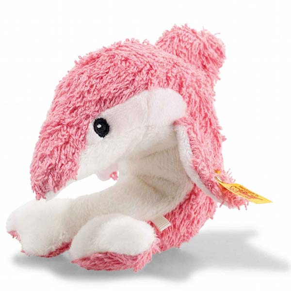 2018年に発売されました定番品で、ピンク色のイルカのぬいぐるみです。大きさ約12cmです。箱や証明書はもともと付属しておりません。 ガラガラ仕様になっています 目は刺繍です。 30℃のぬるま湯でつけおき洗い可能です。この製品はキッズ＆ベビ...