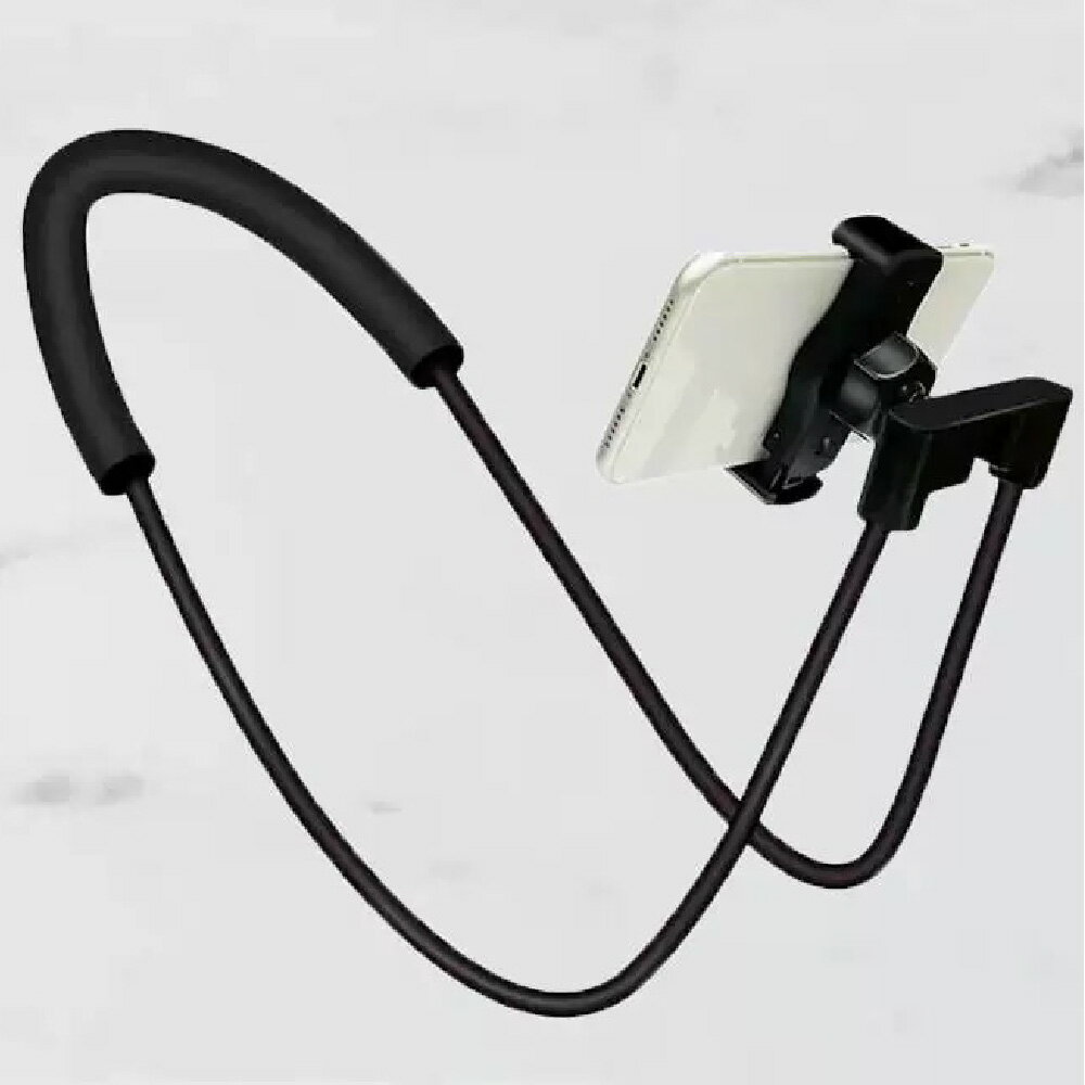 この首掛け式携帯スタンドは、スマートフォンやタブレットを快適に使用するための便利なアイテムです。360°回転と角度調整が可能で、車載や卓上での使用に最適です。アーム部分は柔軟性があり、様々なシーンでの使用に対応します。ブラックのシンプルなデ...