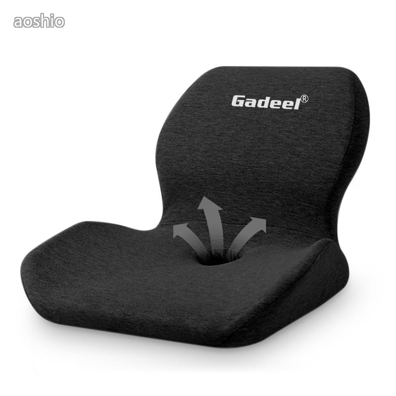 【商品詳細】商品名:Gadeel 座布団 腰枕 一体型クッション商品サイズ:幅41x39x11〜33cm素材:低反発メモリーコットンと通気カバーカラー:ブラック商品説明:【一体化サポート快適体験】該当椅子クッションは腰からお尻まで体に一体化...