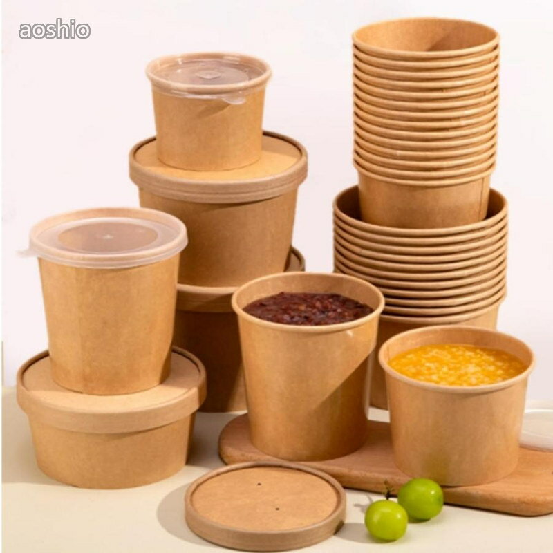 【仕様】:500ml、750ml、1000ml、1300ml、その他のサイズをご用意しております,紙ボウルは植物繊維から作られており,使用後は土に還ります【耐久性と耐熱性】:耐久性と耐熱性の素材で作られたこのクラフト紙ボウルは,耐衝撃性があ...