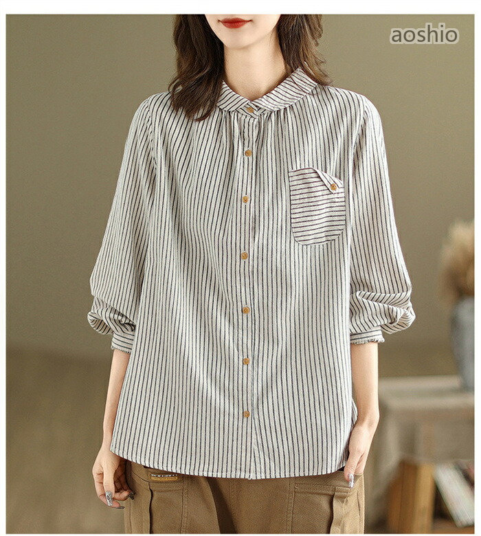 シャツ ブラウス 綿麻 レディース ス トップス シャツ ブラウス 続々登場 ホワイト ブラック M L XL 2XL