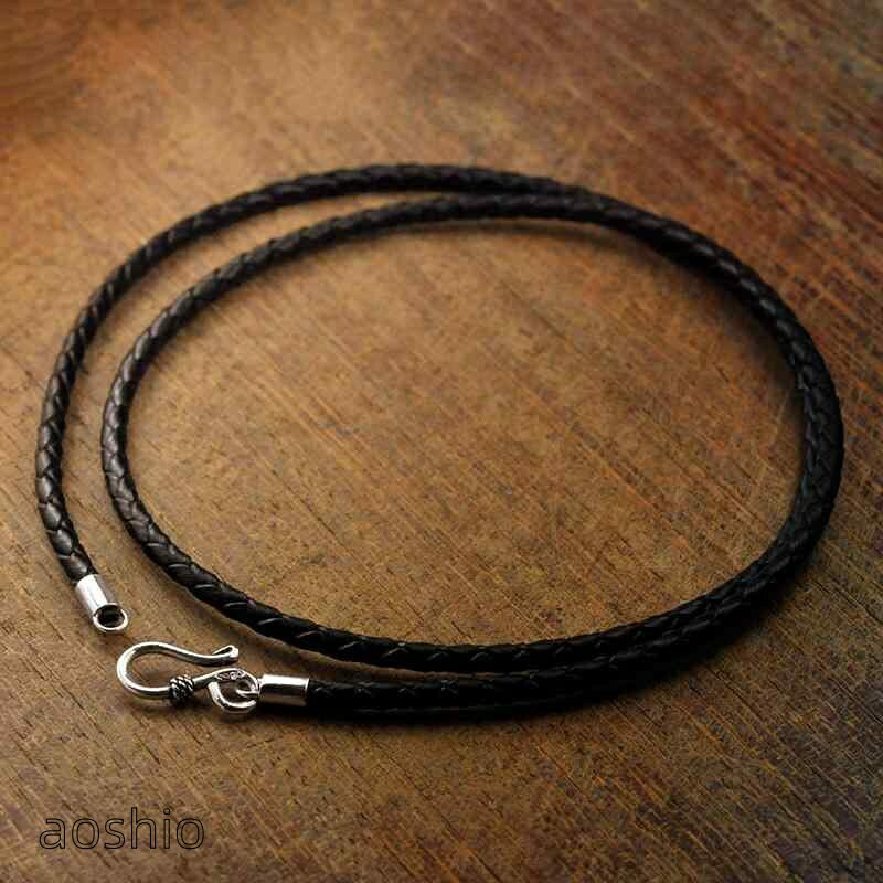 ネックレス 牛革 ロープ 手織り ブラ A:46cm B:50cm C:55cm D:60cm E:65cm