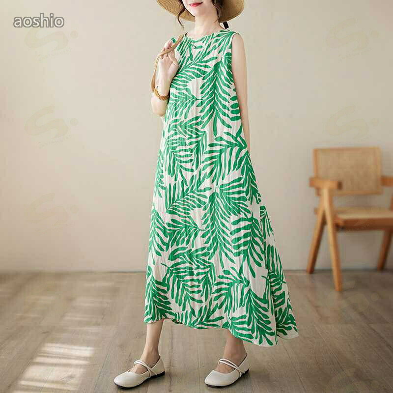 ワンピース ロングワンピ レディース 夏 春 マキシワンピース シフォン 夏服 ストライプ 重ね着風 マキシ丈 体型カバー ノースリーブ ゆったり 着痩せ 30代F 着丈:115cm バスト:122cm 肩幅38cm※サイズ表記は目安です。...