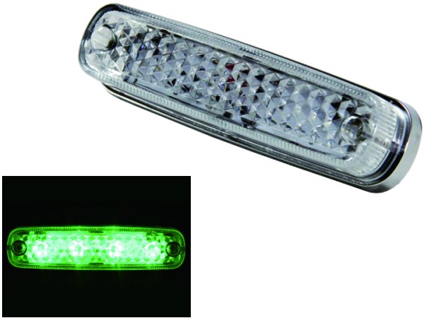 ■商品説明 JETイノウエ　車高灯　LED4　車高灯NEO　24V　クリアー／グリーン　533583 新デザインレンズと超高輝度LED4個搭載で驚異の視認性！！LEDならではのシャープな輝き。省エネ設計！！ ■サイズ　36×132×高さ29...