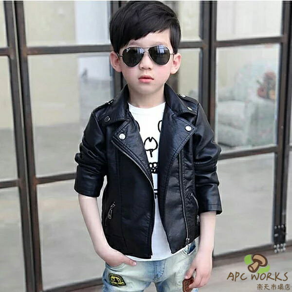 商品名:キッズ服PUレザー ジャケット 素材:PU セット内容：一点のみ（※他は商品に含まれません） 生産国:中国 カラー：ブラック 生産国:中国 サイズ表：単位/cm サイズ表：110cm 120cm 130cm 140cm 150cm ...