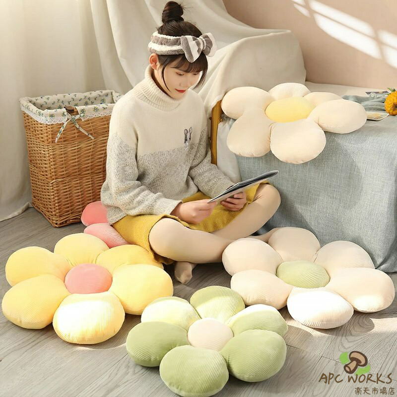 座布団 花 デイジー 可愛い ざぶとん クッション ふわふわ 花の形 抱き枕 フロアクッション 厚め 座り心地いい オフィス用クッション 椅子用 素敵 椅子パッド ウエスト サポート ソファ 畳 床枕 寝室 心地よさと可愛さを兼ね備えたフラ...