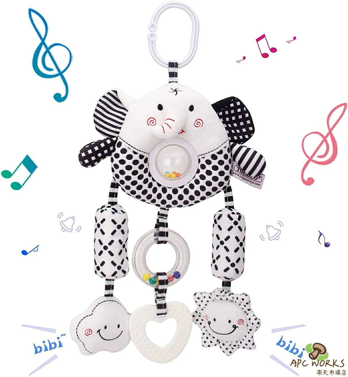やわらかい素材、鮮やかな色フックのデザイン、掛けることができます風に揺れると音がするベルが内蔵されており、とてもおもしろいです。やわらかい素材、鮮やかな色フックのデザイン、掛けることができます風に揺れると音がするベルが内蔵されており、とても...