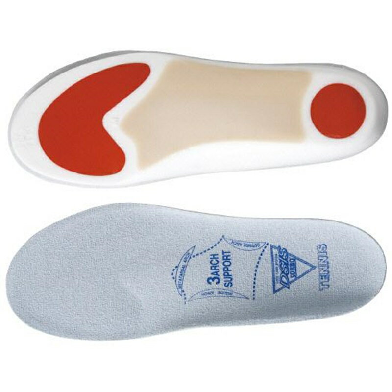 3つのアーチが運動能力を高め、足のトラブルを予防する。 ソルボ（衝撃吸収材）も搭載。 1ペア入り。 ●メーカー：ミズノ ●カラー：グレー ●原産国：日本製 中敷き ボディケア インソール