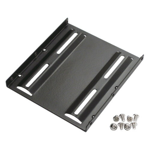 特徴・1つの3.5インチベイに2.5インチSSD／HDDを1台取り付けできます。・一体型マウンタのため、複数部品を組み合わせる製品に比べて簡単にしっかり固定できます。・ベイ固定用ネジ穴は3.5インチHDDと同一の穴間隔／インチ穴です。(側面...