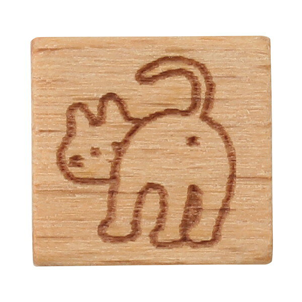 木柄スタンプ10 しろねこ おしりまるっとかわいい！しろねこのおしりスタンプ！商品説明ちょこんとしたおしりが愛らしい、しろねこの木製スタンプです。後ろ姿ならではのゆるさと可愛さで、手帳やノートに押すだけで思わず笑顔に。10×10mmのワンポ...